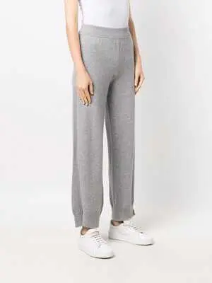BARRIE Wide-leg Cashmere Trousers With Ribbed Detailing - Grey