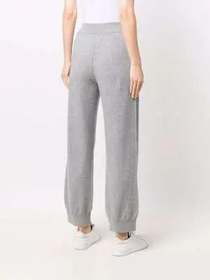 BARRIE Wide-leg Cashmere Trousers With Ribbed Detailing - Grey