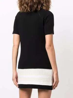 BARRIE Short-sleeve Cashmere Top - Black