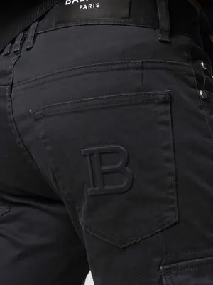 Balmain B-embossed Cargo Jeans - Black