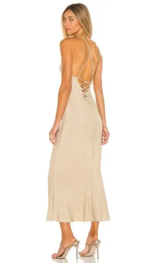 Misha Collection Greta Dress In Metallic Neutral
