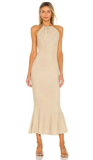 Misha Collection Greta Dress In Metallic Neutral