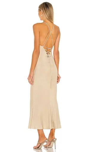 Misha Collection Greta Dress In Metallic Neutral