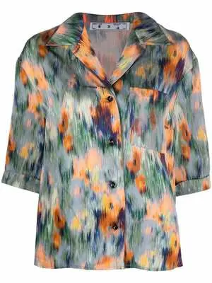 Off-White Abstract-print Bowling Shirt