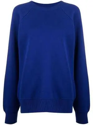 BARRIE Crewneck Cashmere-cotton Sweatshirt - Blue
