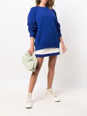 BARRIE Crewneck Cashmere-cotton Sweatshirt - Blue