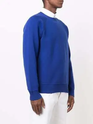 BARRIE Crewneck Cashmere-cotton Sweatshirt - Blue