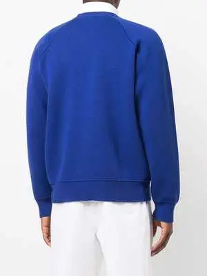 BARRIE Crewneck Cashmere-cotton Sweatshirt - Blue