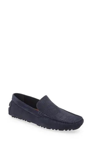 Nordstrom Bend Venetian Driving Shoe - Navy Textured Suede