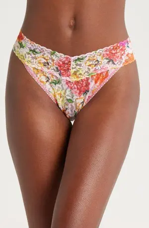 Hanky Panky Print Original Rise Thong Bring Me Flowers