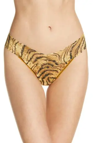 Hanky Panky Print Original Rise Thong Brown Soft Tiger