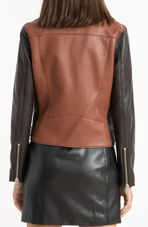 Blanknyc Two-tone Faux Leather Moto Jacket