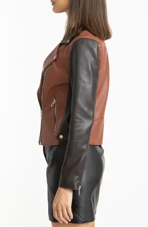 Blanknyc Two-tone Faux Leather Moto Jacket