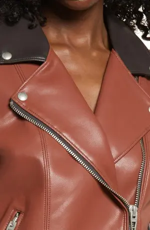 Blanknyc Two-tone Faux Leather Moto Jacket