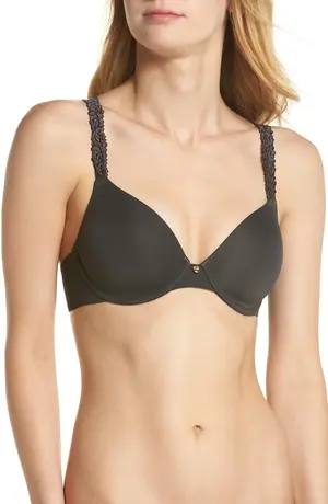 Natori Rose Dream Custom Coverage Underwire Bra Coal/ Black