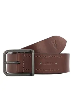 ALLSAINTS Ramskull Leather Belt - Bitter Brown