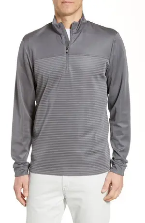Cutter & Buck Traverse Stripe Quarter Zip Pullover - Elemental Grey