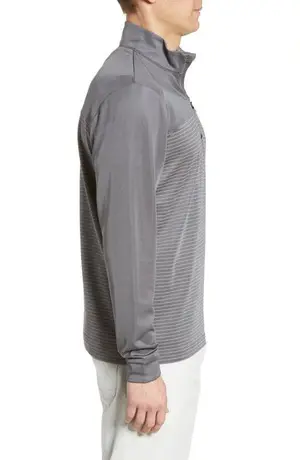 Cutter & Buck Traverse Stripe Quarter Zip Pullover - Elemental Grey