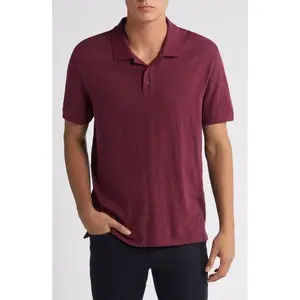 Vince Cotton Slub Jersey Polo Black Cherry