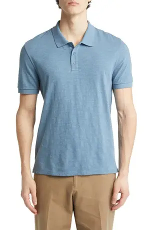 Vince Cotton Slub Jersey Polo Blue Line