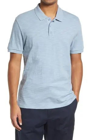 Vince Cotton Slub Jersey Polo Boat Blue