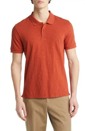 Vince Cotton Slub Jersey Polo Campfire