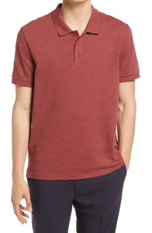 Vince Cotton Slub Jersey Polo Cinnamon