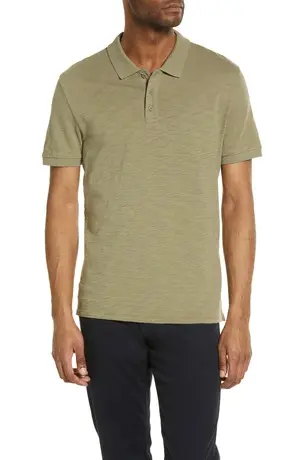 Vince Cotton Slub Jersey Polo Dried Sage