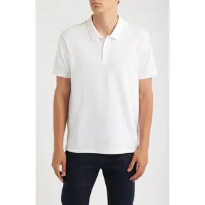Vince Cotton Slub Jersey Polo - Optic White