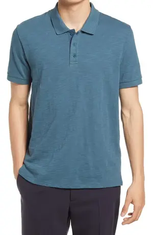Vince Cotton Slub Jersey Polo Stargazer