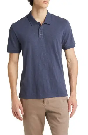 Vince Cotton Slub Jersey Polo Washed Ink