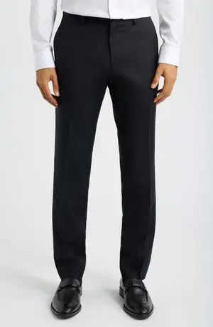 BOSS Genius Slim Fit Wool Suit Pants - Black
