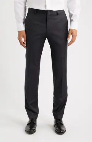 BOSS Genius Slim Fit Wool Suit Pants - Dark Grey