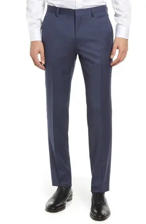 BOSS Genius Slim Fit Wool Suit Pants - Open Blue