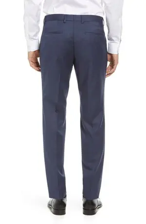 BOSS Genius Slim Fit Wool Suit Pants - Open Blue