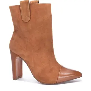 42 GOLD Kara Cap-toe Bootie - Tan Suede