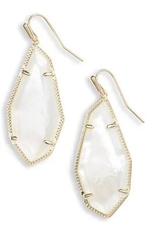 Kendra Scott Muriel Drop Earrings Gold Ivory Mother Of Pearl