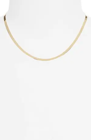 Argento Vivo Herringbone Chain Necklace - Gold
