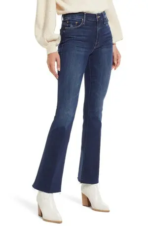 MOTHER MOTHER Fray Hem Bootcut Jeans Teaming Up