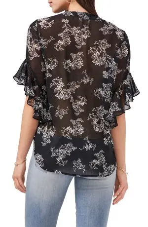Vince Camuto Bouquets Chiffon Blouse