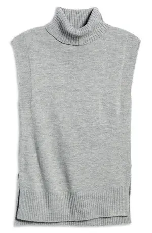 WAYF Ariana Turtleneck Vest - Heather Grey
