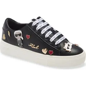 Karl Lagerfeld Paris Cate Pin Logo Sneakers - Black