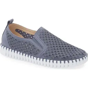 ILSE JACOBSEN Tulip Perforated Slip-on Sneaker - Grey Blue