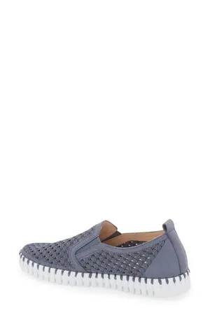 ILSE JACOBSEN Tulip Perforated Slip-on Sneaker - Grey Blue