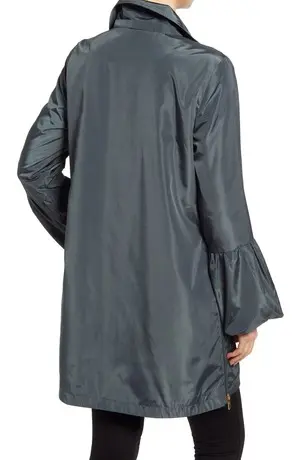 Via Spiga Balloon Sleeve Packable Rain Jacket