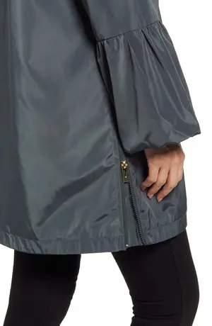 Via Spiga Balloon Sleeve Packable Rain Jacket