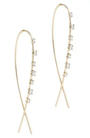 Lana Jewelry 14k Gold Diamond Hoop Earrings