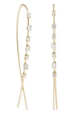 Lana Jewelry 14k Gold Diamond Hoop Earrings