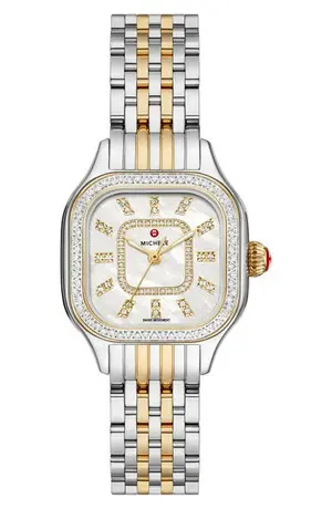 Michele MICHELE Meggie Diamond Dial Bracelet Watch 2t Gold