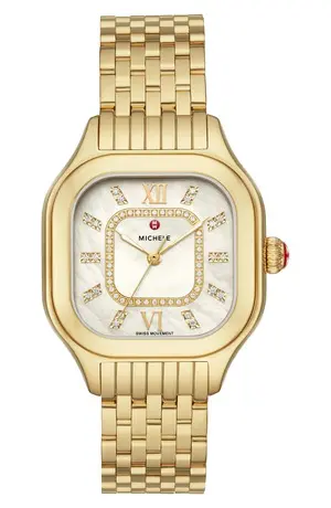 Michele MICHELE Meggie Diamond Dial Bracelet Watch Gold/ Silver/ Gold